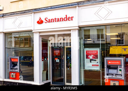 Santander bank sign shop front name signs logo exterior facade UK ...
