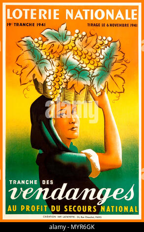 French 'National Lottery' Poster 1941. during World War Two and ...