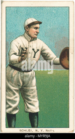 . English: Title: Admiral Schlei, New York Giants, baseball card portrait Abstract/medium: 1 ...