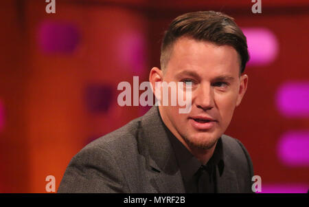 Channing Tatum during filming for the Graham Norton Show at BBC ...