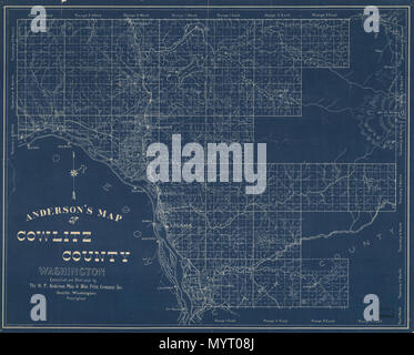 Anderson's map of Cowlitz County, Washington Stock Photo - Alamy