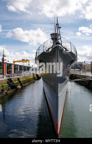 HMS Caroline, WW1 C-class cruiser, recently a Royal Navy training ...