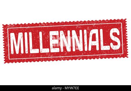 Millennials grunge rubber stamp on white background, vector ...