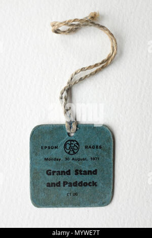 Vintage 1970s Ascot Races Entry Tag Stock Photo - Alamy