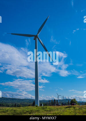 Wind turbine with aerodynamic tip brakes extended. Le Nordais Windmill ...