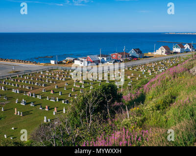 Cemetery in the village of Cap-Chat, Gaspe Peninsula, Quebec, Canada ...