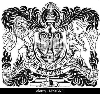 . English: Coat of Arms of Dhrangadhra state Raj Saheb of ... Arms ...