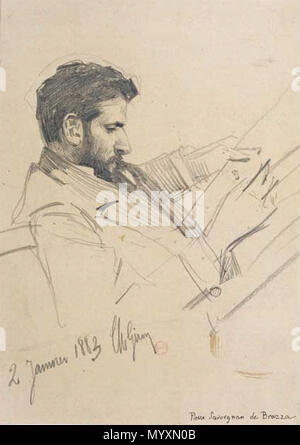 Portrait of Pierre Savorgnan de Brazza (1852 - 1905). Later coloring ...