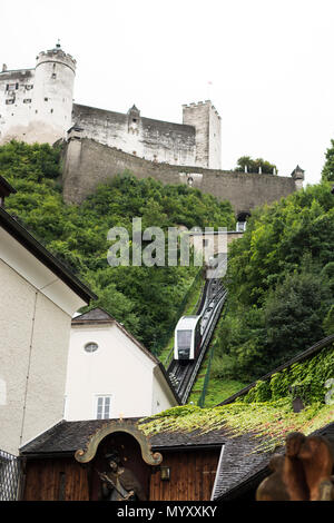 Funicular of Hohensalzburg Fortress - Salzburg, Austria Stock Photo - Alamy
