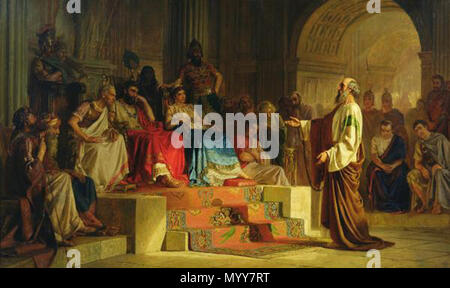 Apostle Paul on trial before Porcius Festus (procurator of Judea ...