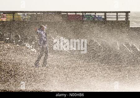 UK Weather: Coastal flooding at Hayling. Beachlands, Hayling Island ...
