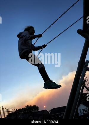 Rivington fire sends clouds of smoke over Adlington in Lancashire. Sun ...