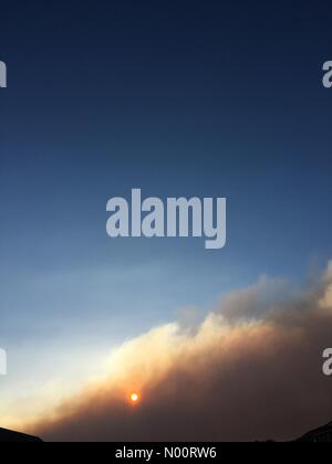 Rivington fire sends clouds of smoke over Adlington in Lancashire. Sun ...
