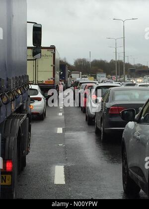Busy M4 Junction 11 Motorway Traffic Light Controlled Junction At ...