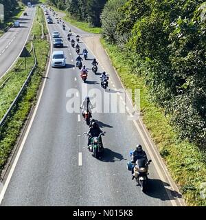 Dean Prior, Devon, UK. 19th Sept 2021. NHS Ride of Thanks hundreds of ...