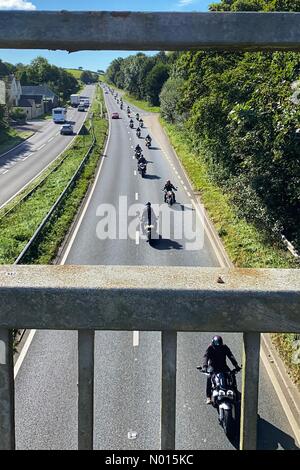 Dean Prior, Devon, UK. 19th Sept 2021. NHS Ride of Thanks hundreds of ...
