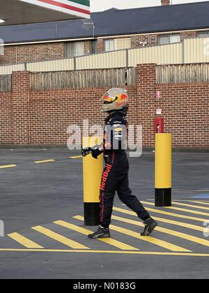 F1 driver Liam Lawson seen filming a Red Bull commercial at a 7 Eleven ...