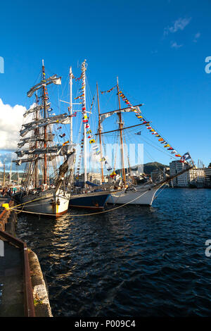 French Tall ship schooner Etoile under full sail in Buzzards Bay Cape ...