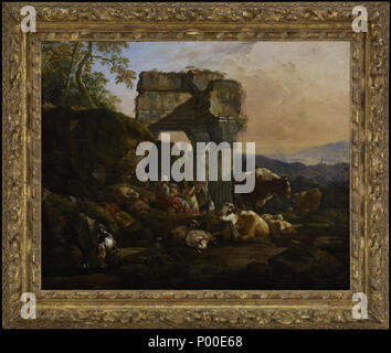 Roman Landscape with Cattle and Shepherds. Johann Heinrich Roos. 1676 ...