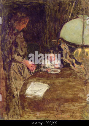 Pierre Bonnard The Baby's Dinner with a Green Lamp Stock Photo - Alamy
