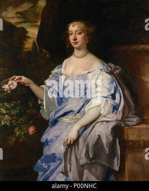 Portrait of Lady Penelope Spencer. Sir Peter Lely. Late 1660s Stock ...