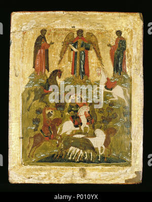 Unknown Russan (Novgorod) - Icon, The Archangel Michael Blessing the ...