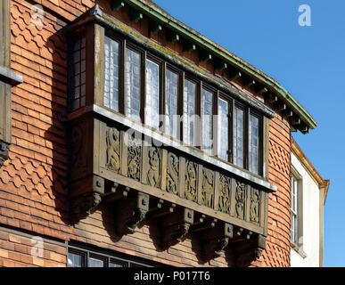 Court House, The Square, Wiveliscombe Carved first floor windows Stock ...