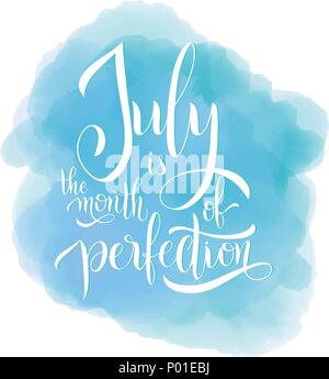 Hello July lettering. Elements for invitations, posters, greeting cards ...