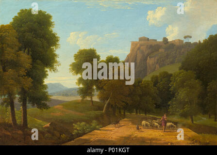 Jean-Victor Bertin Shepherd with His Flock c. 1820 Stock Photo - Alamy