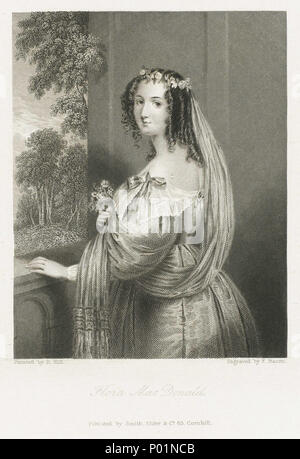 Flora MacDonald. Portrait of the Jacobite heroine Flora Macdonald (1722-1790), famed for helping ...