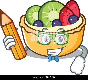 orange pie in the character with student bring book Stock Vector Image ...