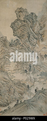 'The Canying Hall' by Lu Zhi (Lu Chih), a Chinese painting, depicts a ...