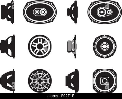 Speaker driver icons set. Silhouette vector Stock Vector Image & Art ...