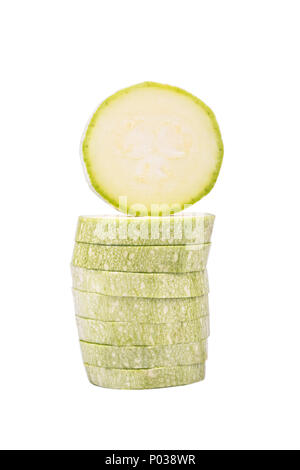 Few slices of green zucchini isolated on white background Stock Photo ...