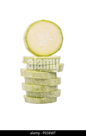Cut a few slices of vegetable marrow on a white background Stock Photo ...