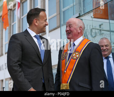 Edward Stevenson, the grand master of Grand Orange Lodge of Ireland, at ...