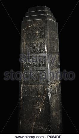 The Black Obelisk of Shalmaneser III (858-824 BC). Assyrian, from Stock ...