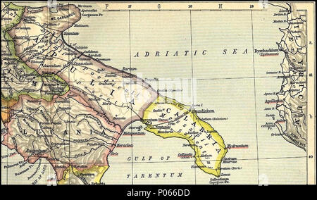 . English: Map of Lucania, cropped from old public domain map of Italy ...