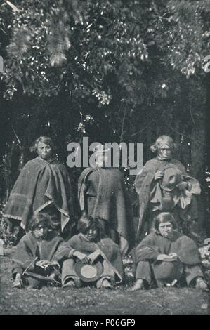 Native Indians from Chile. Photograph 1885 Stock Photo - Alamy