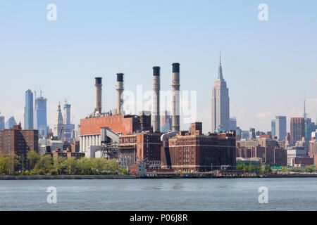 Con Ed power plant by East River in Manhattan, New York City, United ...
