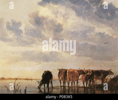 Cows in a River circa 1650 by Aelbert Cuyp Stock Photo - Alamy