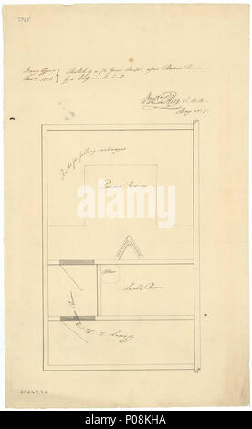 . English: 74 GUN SHIP Scale: 1:24. Plan showing the profile of the ...
