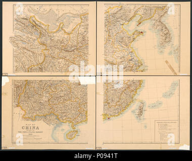 Map Of China 1900 Stock Photo - Alamy