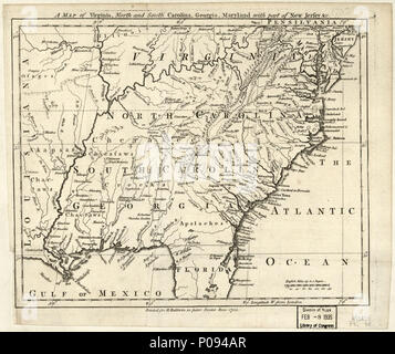 Map of North America from 1755 - mitchell Stock Photo - Alamy