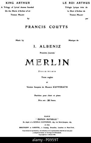 276 Albéniz - Merlin - title page of the piano score - Paris 1906 (jpg ...