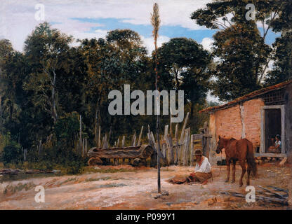 Almeida Júnior - Tightening the Saddle Stock Photo - Alamy