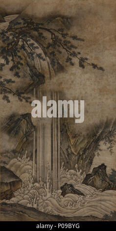 Waterfall by Kanō Motonobu Stock Photo - Alamy