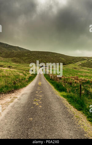 Scenic roads at Caherconree, a 835 meter high mountain on the Dingle ...