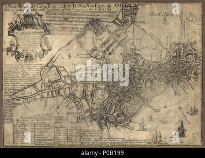 Boston. Oriented with north toward the bottom right. Relief shown by ...