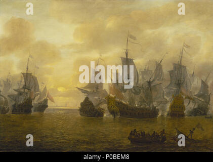The Four Days' Naval Battle between The Dutch and English Fleets, 1666 ...